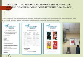 22nd ACM-ANTI RAGGING report as per ugc guidelines.pptx