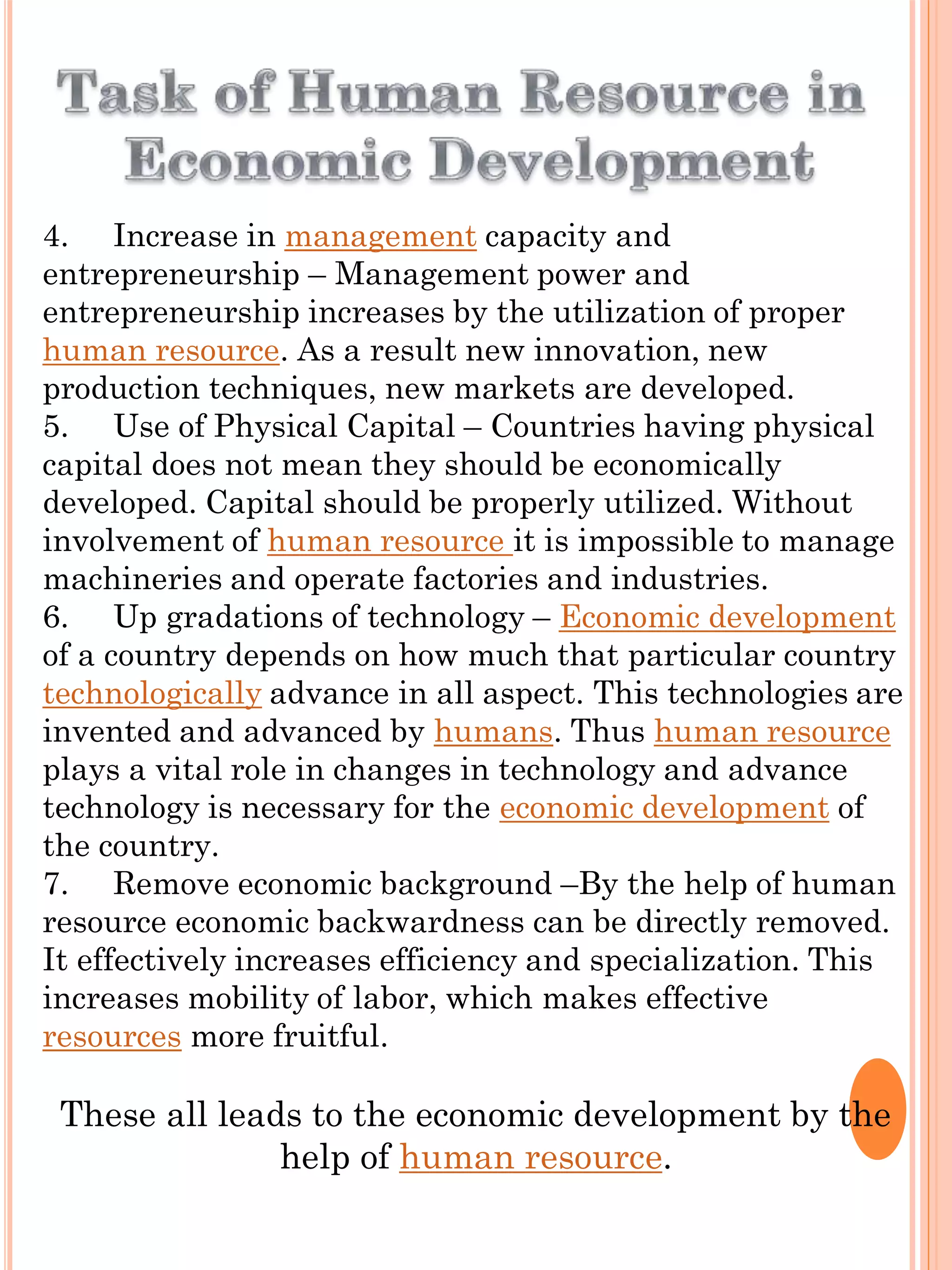 HUMAN RESOURCE IN ECONOMIC DEVELOPMENT: | PDF