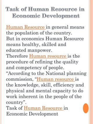 HUMAN RESOURCE IN ECONOMIC DEVELOPMENT: | PDF