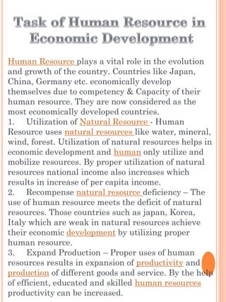 HUMAN RESOURCE IN ECONOMIC DEVELOPMENT: | PDF