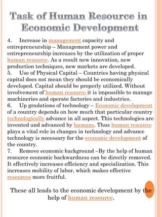 HUMAN RESOURCE IN ECONOMIC DEVELOPMENT: | PDF