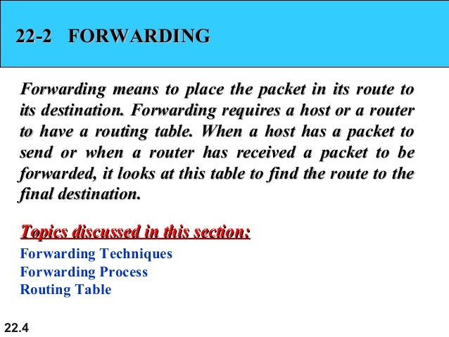 22 Network Layer_Delivery_forwarding_and_Routing 22 Network Layer_Delivery_forwarding_and_Routing