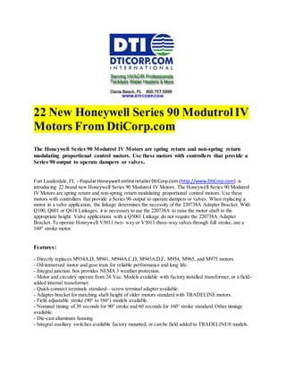 22 new honeywell series 90 modutrol iv motors from dticorp.com