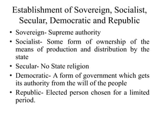 Salient features of constitution of India | PPTX