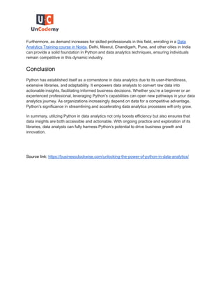 Unlocking the Power of Python in Data Analytics | PDF