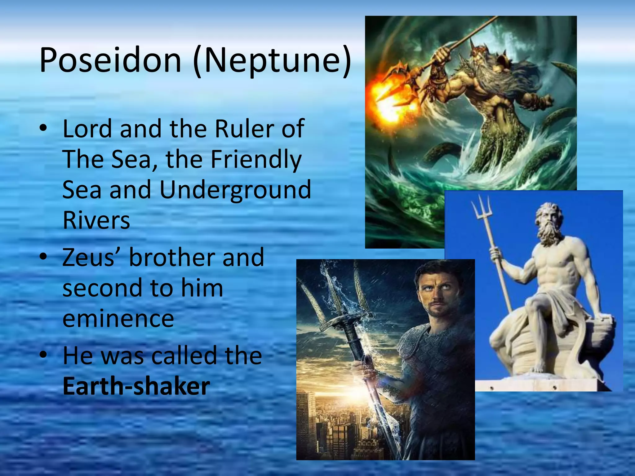 GREEK MYTHOLOGY;GODS OF WATER AND THE UNDERWORLD | PPTX