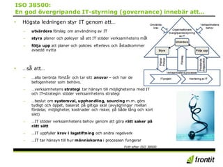 Frontit seminarium: "Om COBIT, PM3 eller ITIL är svaret..."- Malmö 22 ...