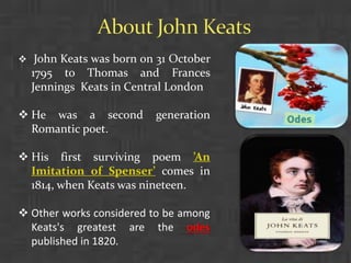 Theme of odes- John Keats | PPTX