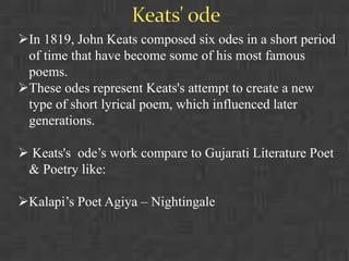Theme of odes- John Keats | PPTX