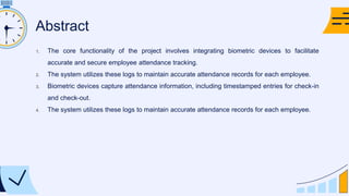 Fingerprint Attendance project final PPT | PPT