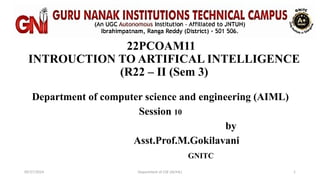 22PCOAM11 Unit 2: Session 10 CSP map coloring.pptx