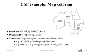 22PCOAM11 Unit 2: Session 10 CSP map coloring.pptx | Programming ...