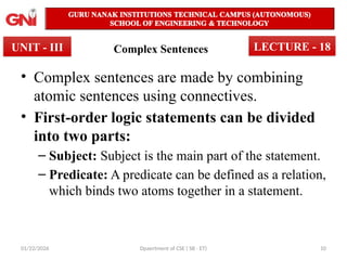 22PEOIT4C Unit 3 Session 18 First Order Logic.pptx