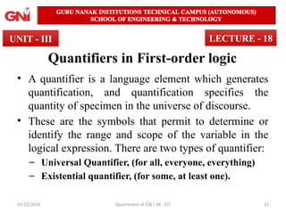 22PEOIT4C Unit 3 Session 18 First Order Logic.pptx
