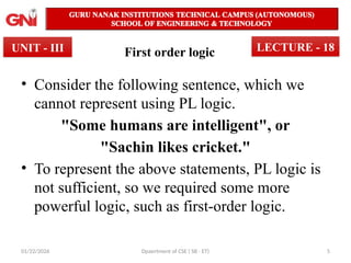 22PEOIT4C Unit 3 Session 18 First Order Logic.pptx
