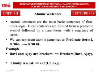 22PEOIT4C Unit 3 Session 18 First Order Logic.pptx