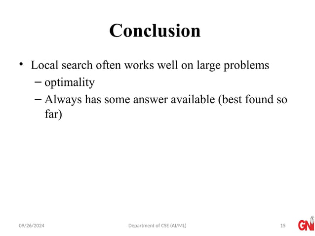 22PCOAM11 Session 6 local search in continuous space.pptx | Geography ...