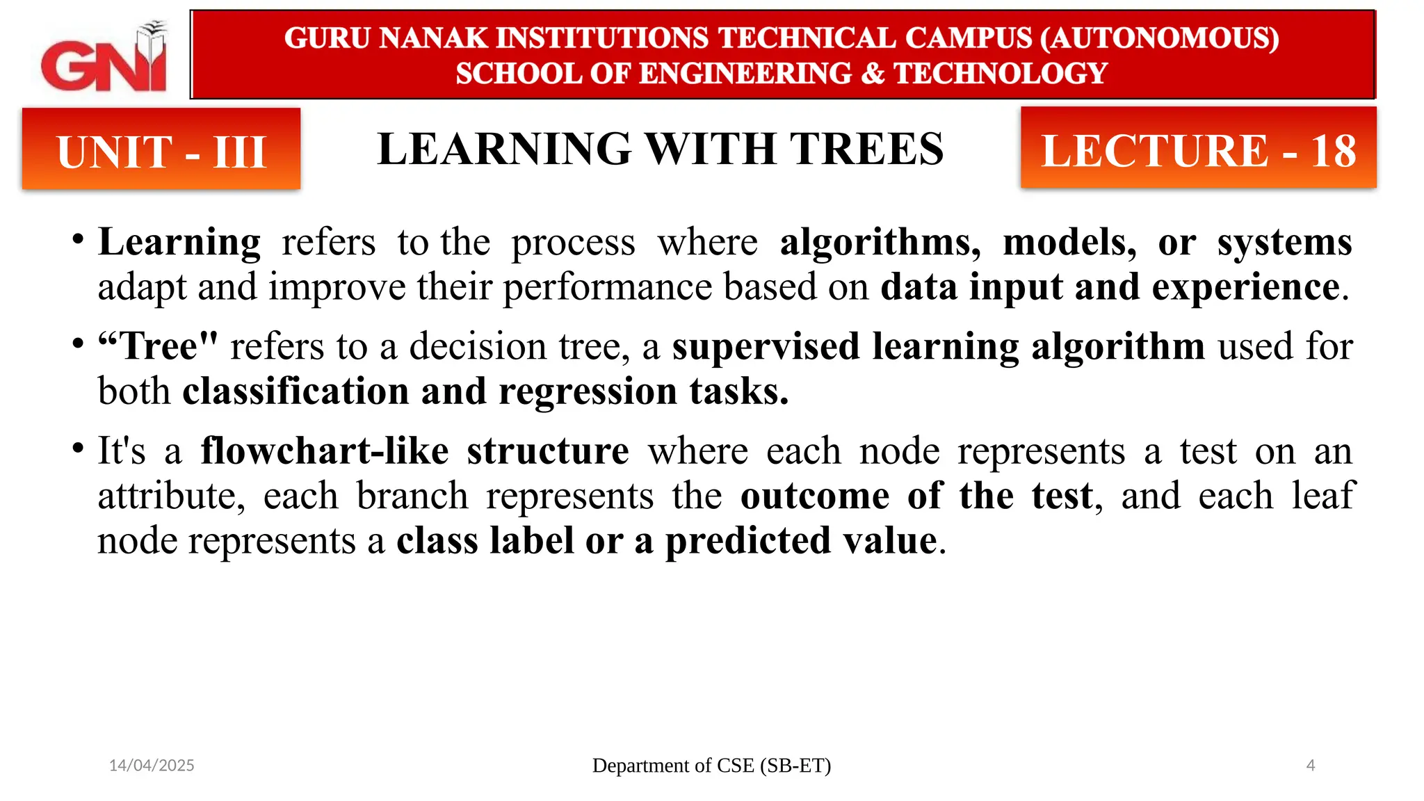 22PCOAM16 ML Unit 3 Session 18 Learning with tree.pptx