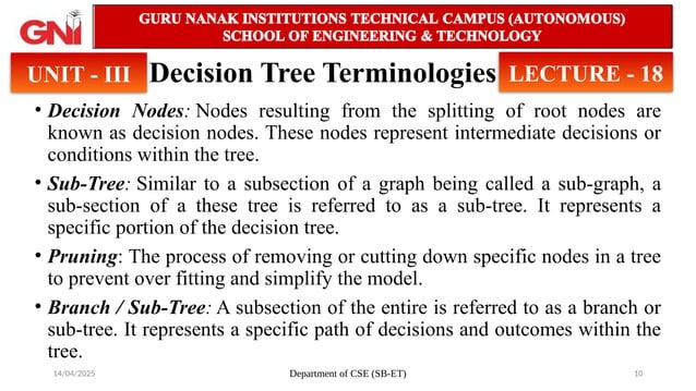 22PCOAM16 ML Unit 3 Session 18 Learning with tree.pptx