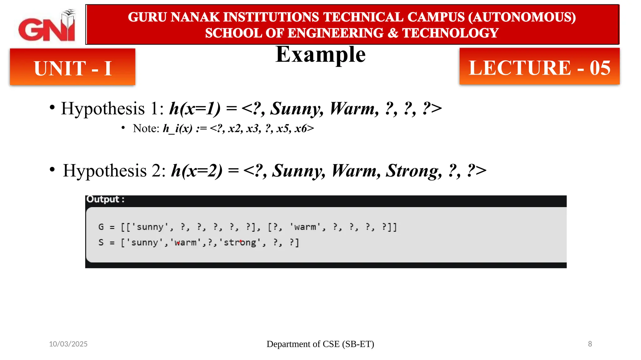 22PCOAM16_UNIT 1_Session 5 Candidate Elimination Algorithm.pptx