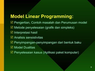 pemodelan metode grafik metode simpleks riset operasonal .ppt