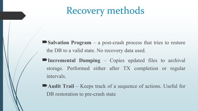 Overview Of Concurrency Control And Recovery In Distributed Databases Pptx Databases