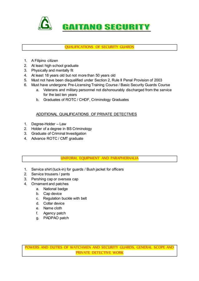 Qualities, Reqs, Codes | DOTX