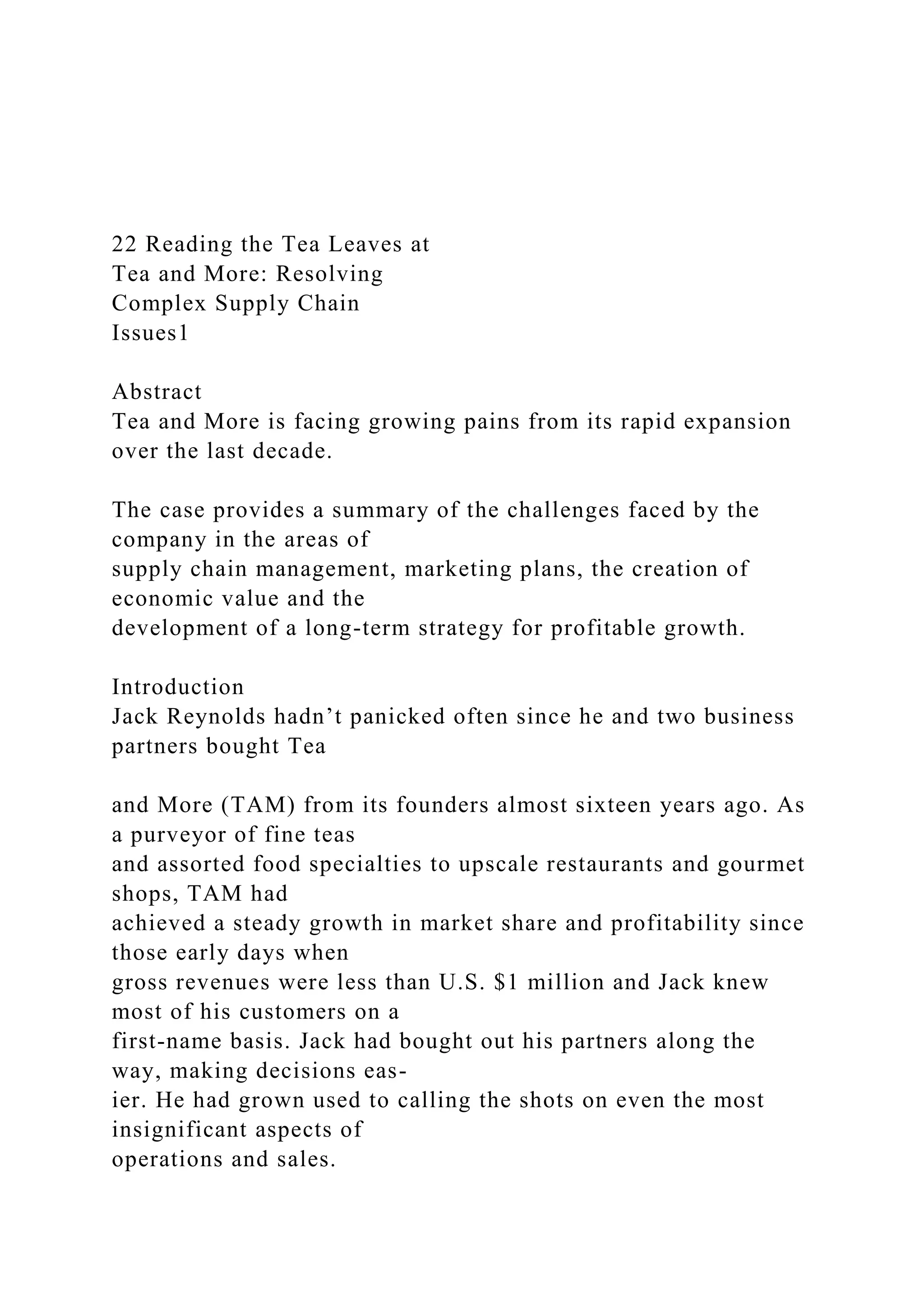 22 Reading the Tea Leaves atTea and More ResolvingComplex.docx