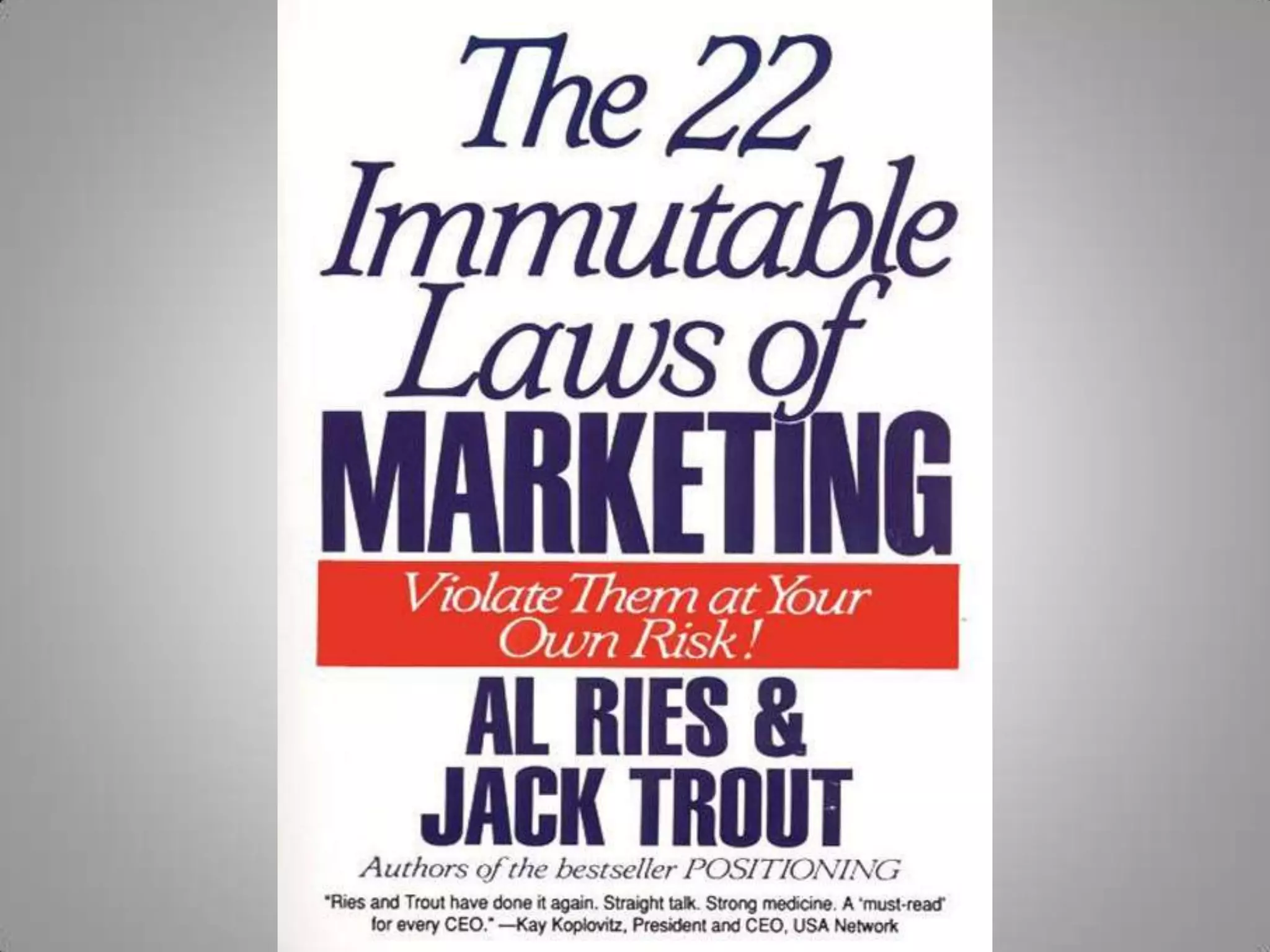 22 rules of marketing | PPT