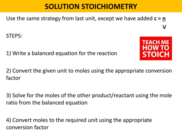 22 solution stoichiometry new | PPTX