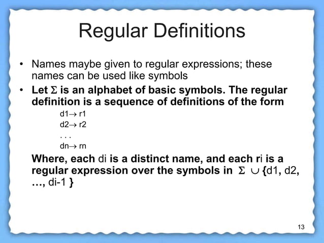 2_2Specification of Tokens.ppt | Programming Languages | Computing