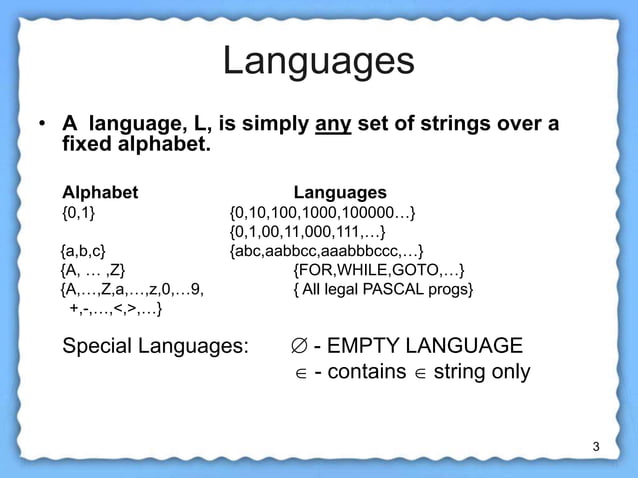 2_2Specification of Tokens.ppt | Programming Languages | Computing
