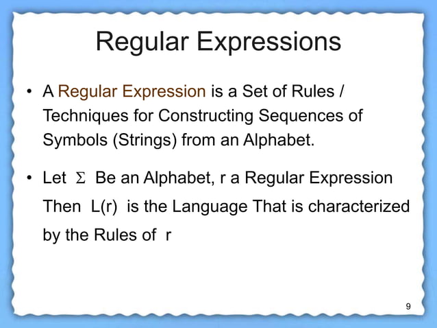 2_2Specification of Tokens.ppt | Programming Languages | Computing