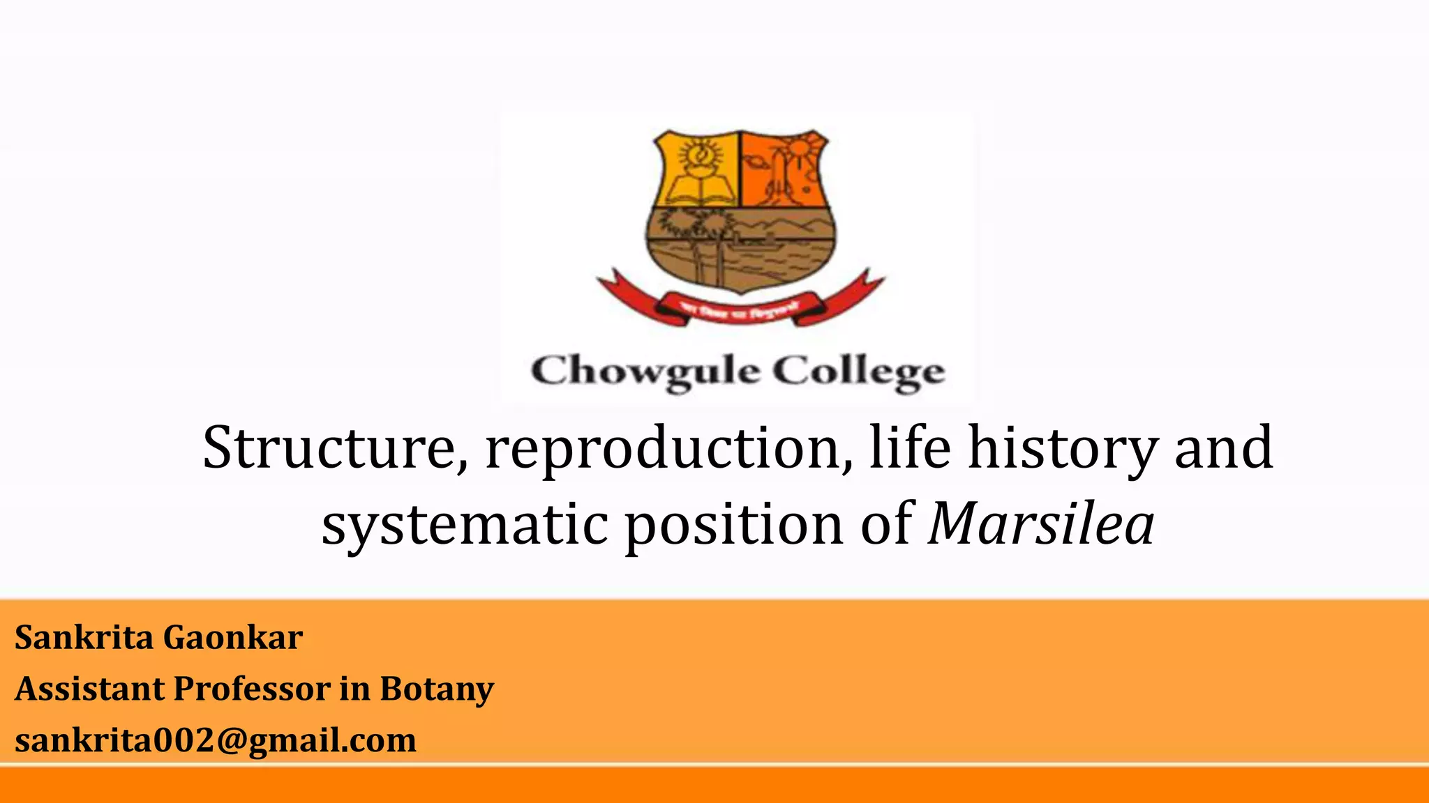 Structure, reproduction, life history and systematic position of ...