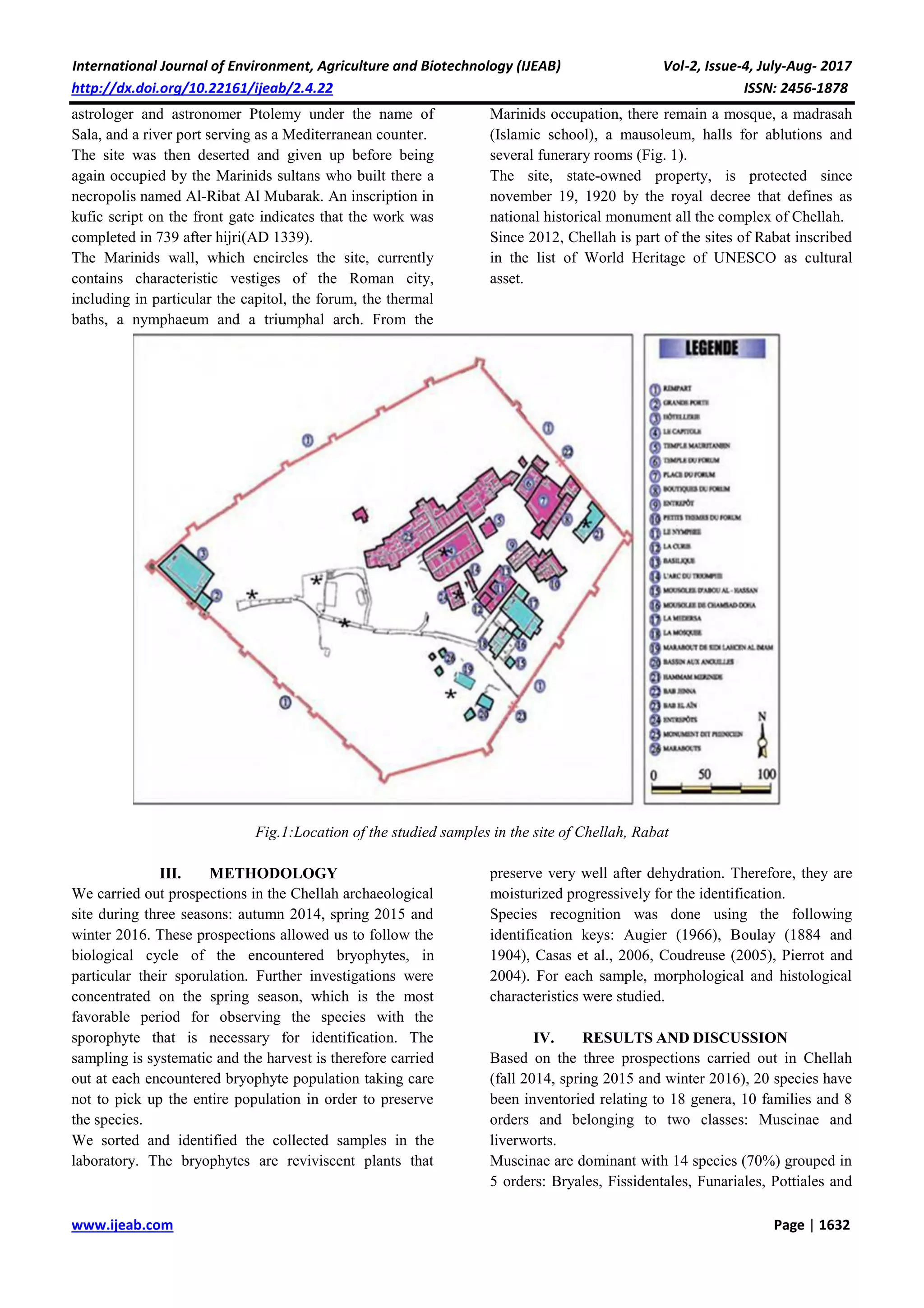 Study of the bryological flora at the archaeological site of Chellah, Morocco | PDF