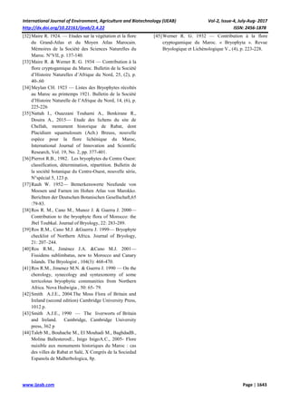 Study of the bryological flora at the archaeological site of Chellah ...