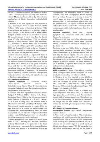 Study of the bryological flora at the archaeological site of Chellah ...