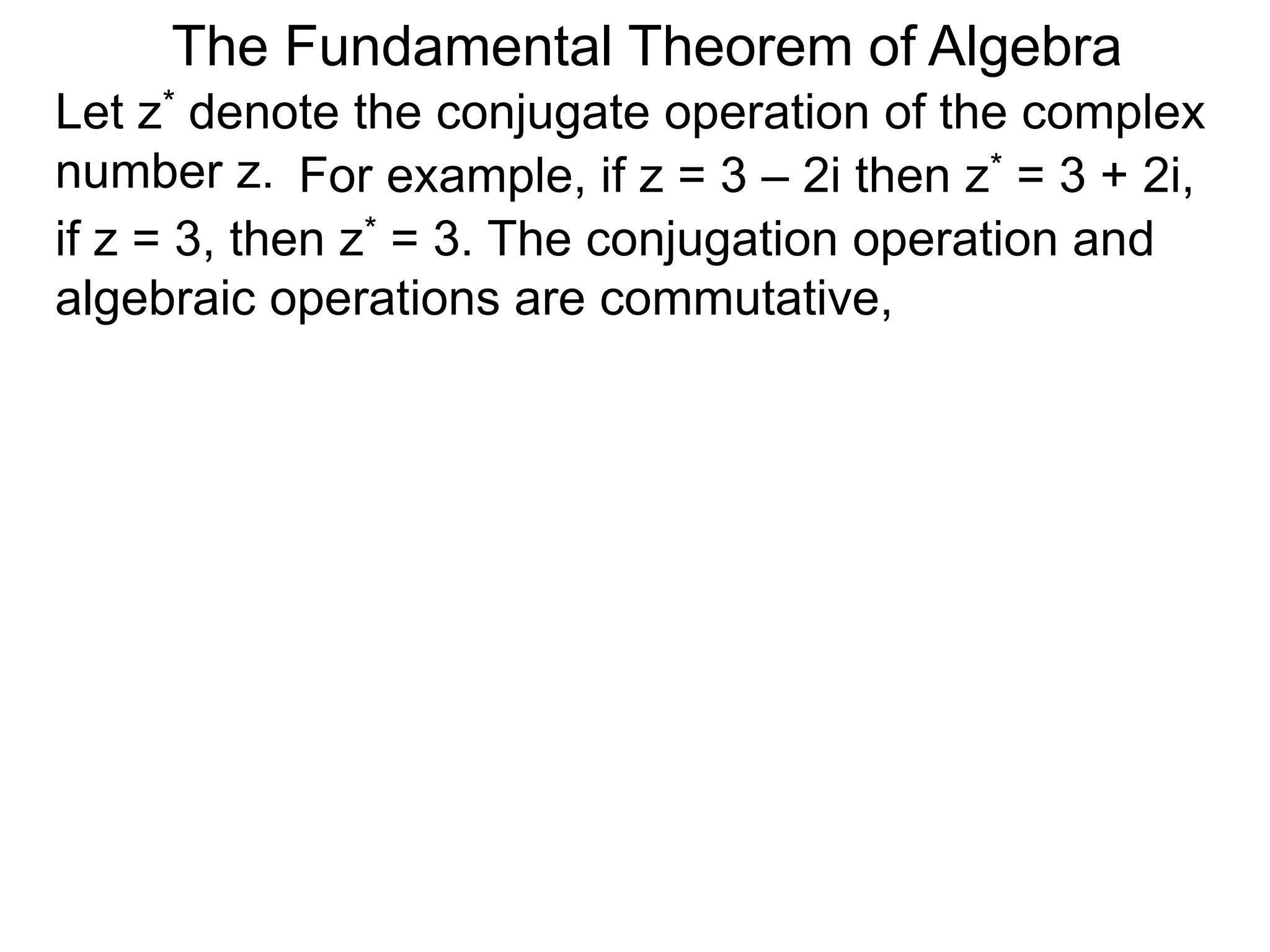 22 the fundamental theorem of algebra x | PPTX