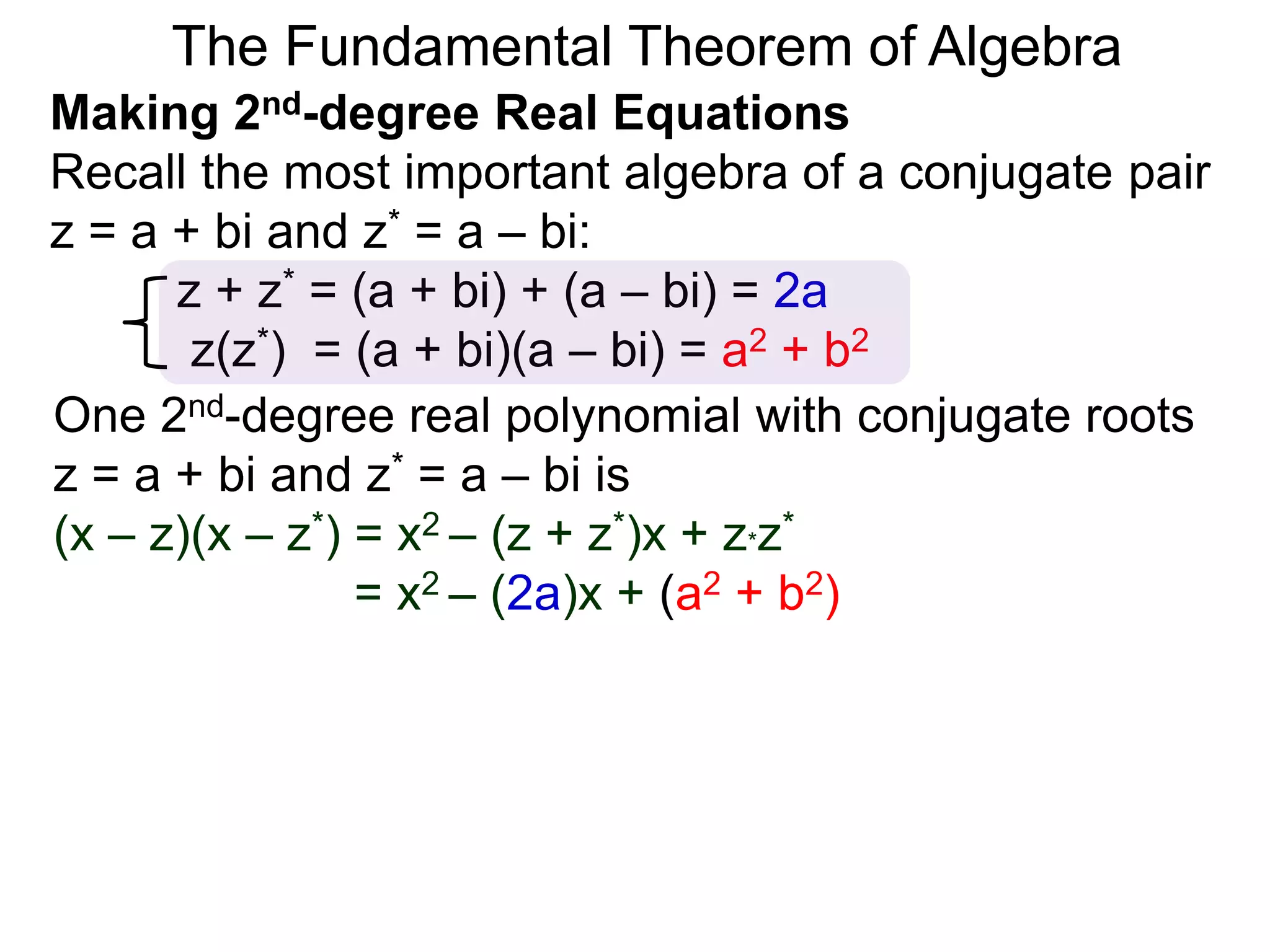 22 the fundamental theorem of algebra x | PPT
