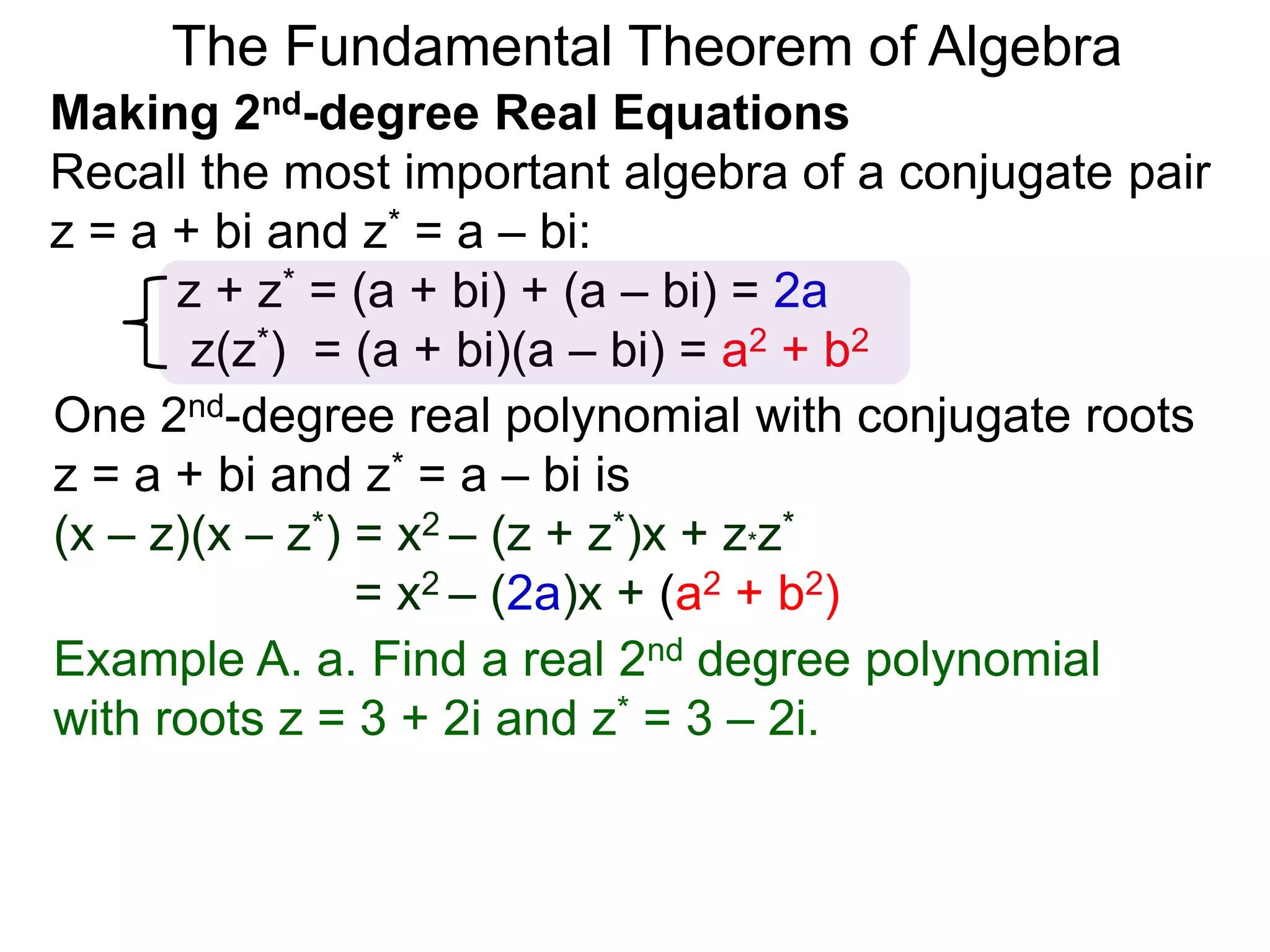22 the fundamental theorem of algebra x | PPT