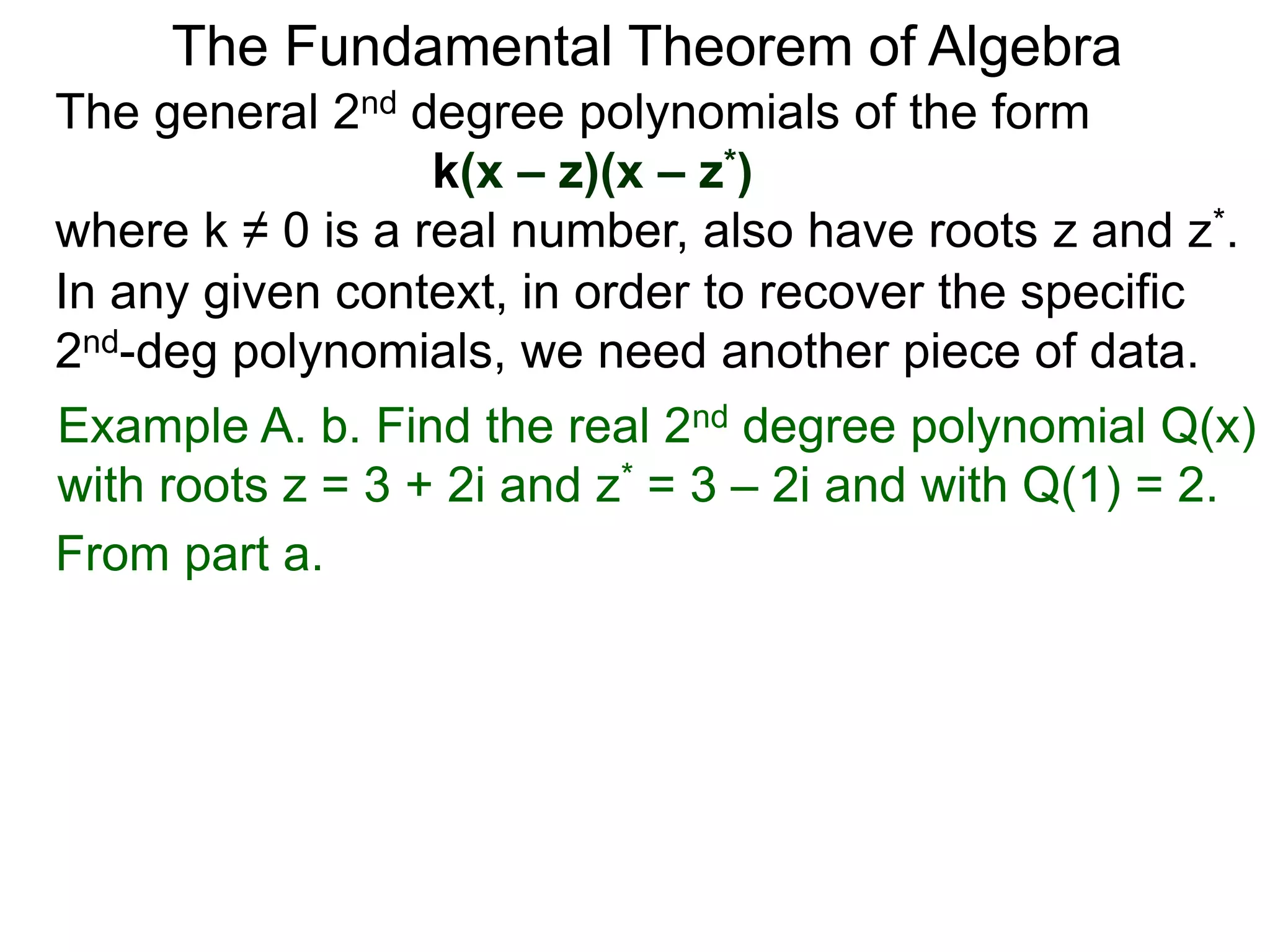 22 the fundamental theorem of algebra x | PPT