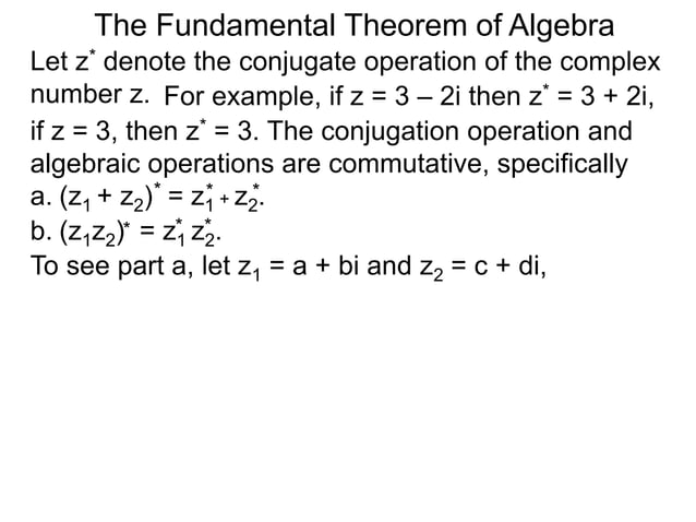 22 the fundamental theorem of algebra x | PPT