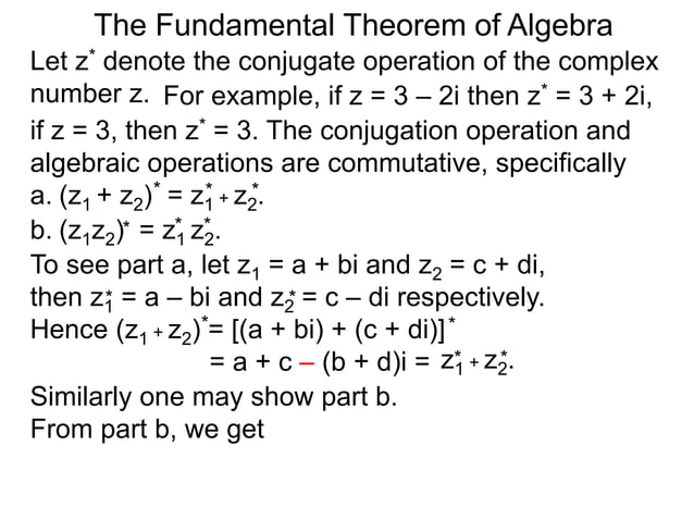 22 the fundamental theorem of algebra x | PPT