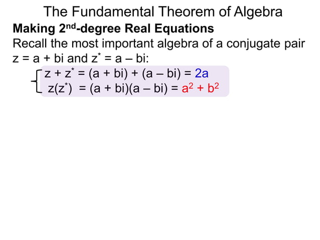 22 the fundamental theorem of algebra x | PPT