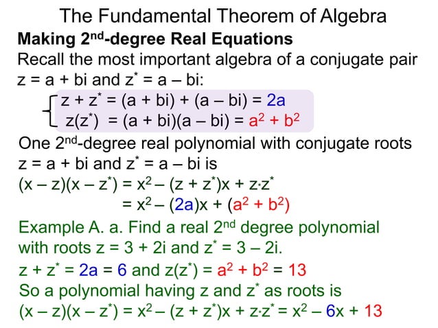22 the fundamental theorem of algebra x | PPT