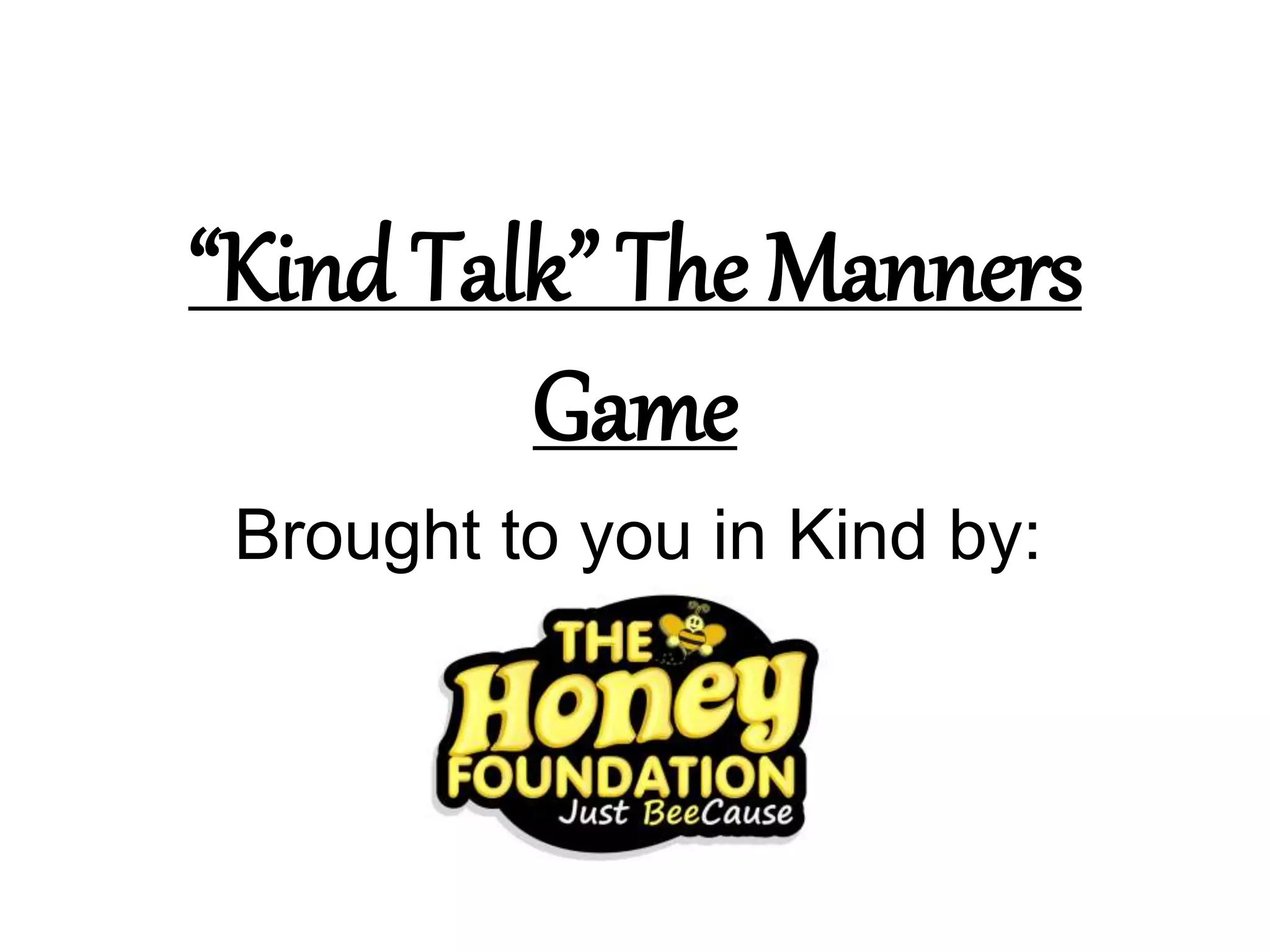 8-Preschool The Manners Game | PPTX