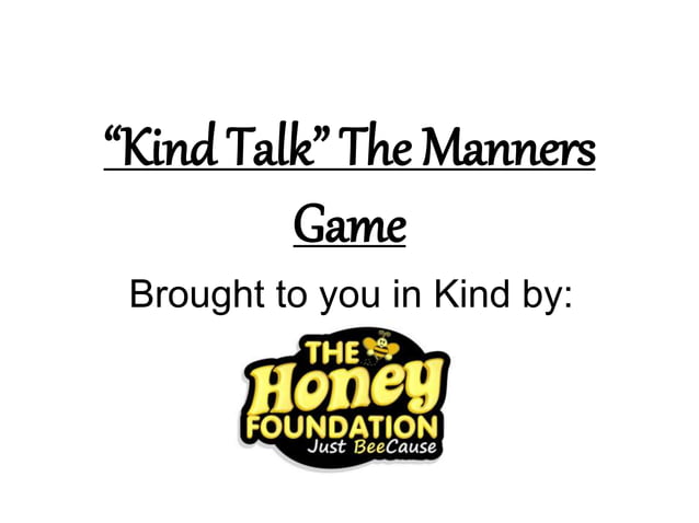 8-Preschool The Manners Game | PPT
