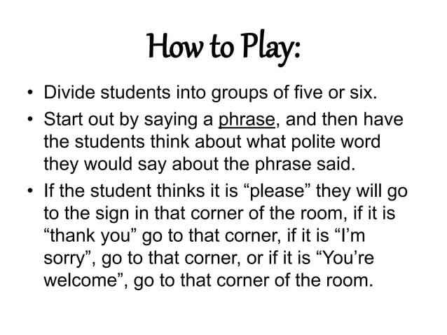 8-Preschool The Manners Game | PPT