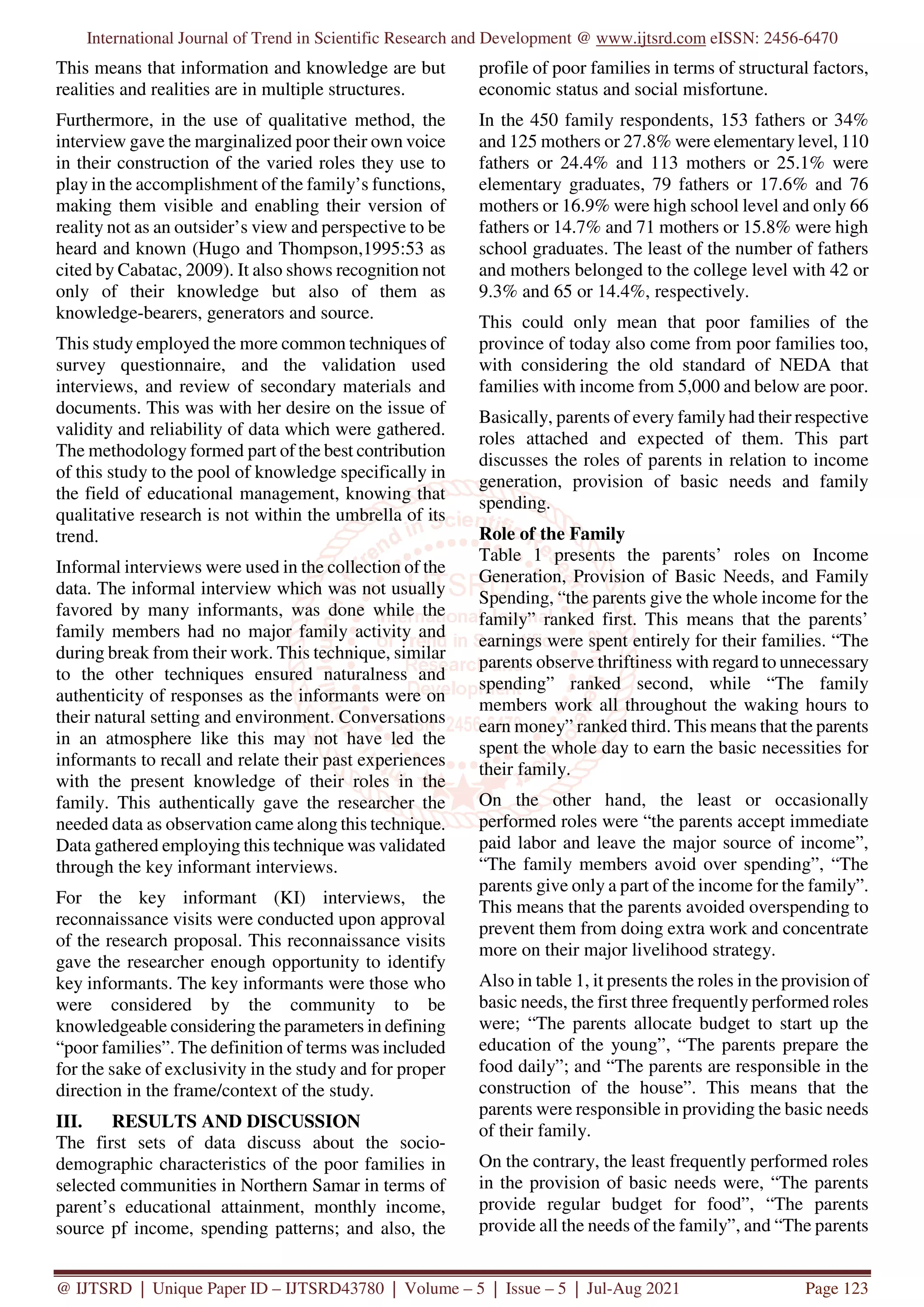 The Relationship of Coping Mechanisms to the Role of 4PS Families in ...