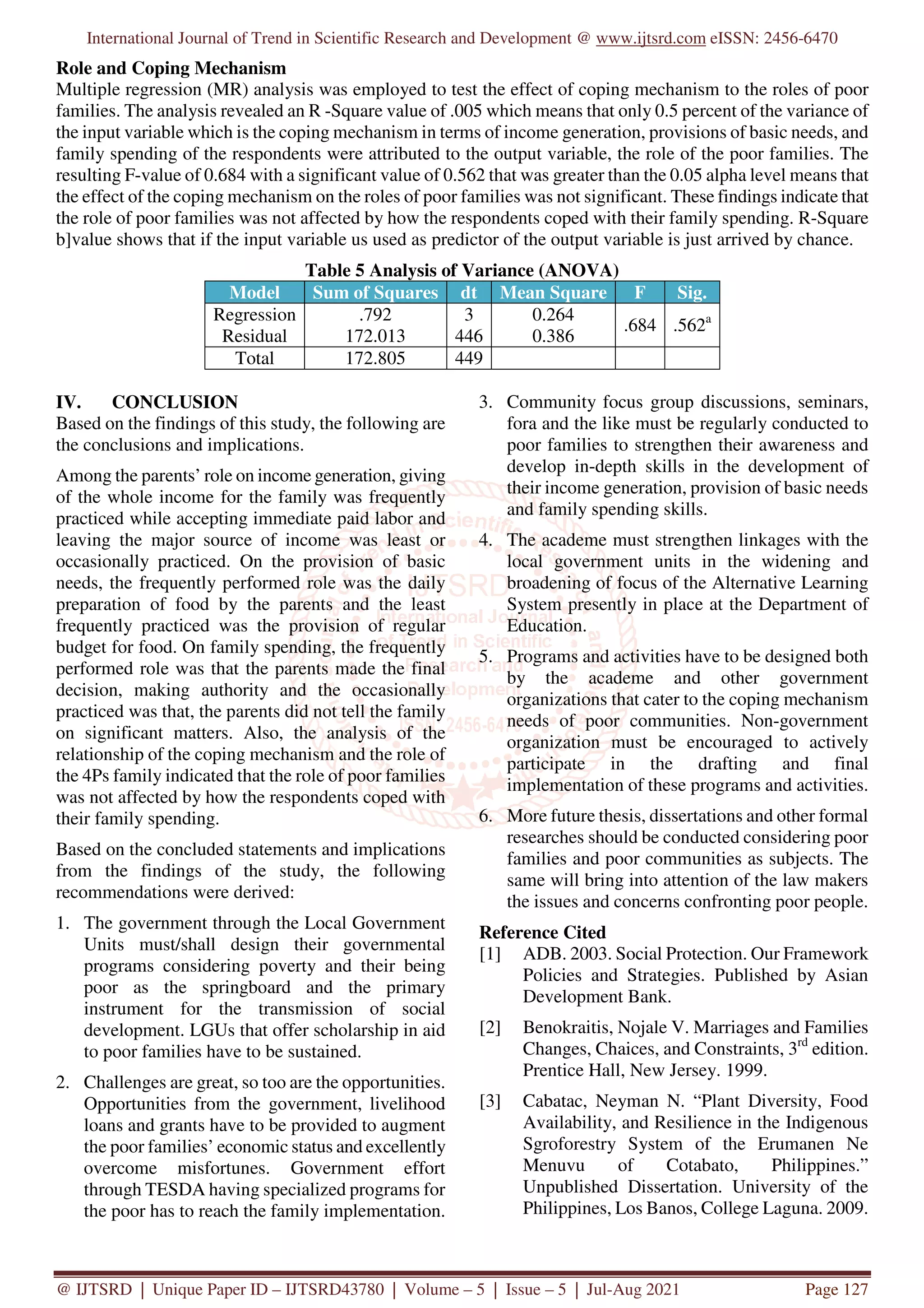 The Relationship of Coping Mechanisms to the Role of 4PS Families in ...